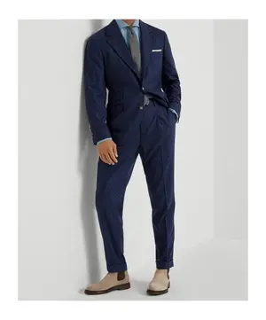 Brunello Cucinelli Pleated-front Speckled-pattern Trousers