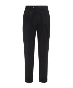 Brunello Cucinelli Pleated Tapered Trousers - Anthracite