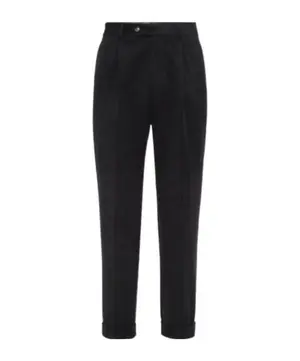 Brunello Cucinelli Pleated Tapered Trousers - Anthracite