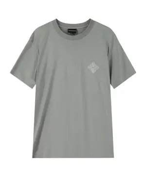 Emporio Armani Slim-fit Lyocell-blend Jersey T-shirt With Logo Patch - Gray