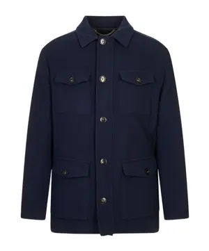 Canali Long-sleeved Casual Jacket - Black