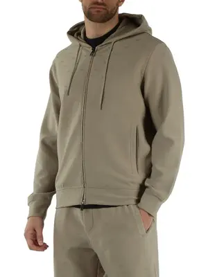 Emporio Armani Zip-up Drawstring Hoodie