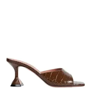 Amina Muaddi Imitation Crocodile Pattern Mules