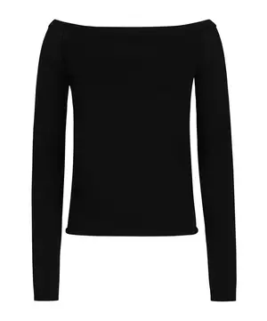 IRO PARIS Off-the-shoulder Ribbed-trim Sweater