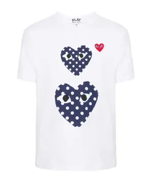 Comme Des Garçons Heart-motif Cotton T-shirt - White