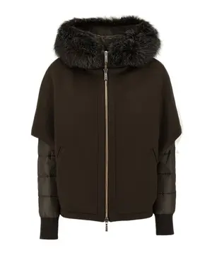 MOORER Long-sleeve Hooded Down Jacket - Black