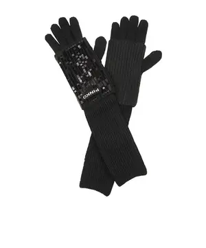 Pinko Ribbed Gloves - Black