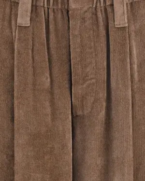 Brunello Cucinelli Pleated Corduroy Trousers - Brown