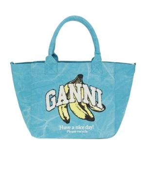 GANNI Banana Print Tote Bag - Blue