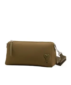 AMI Paris Brown Nylon Marcel Bag - Truffle