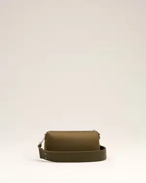 AMI Paris Brown Nylon Marcel Bag