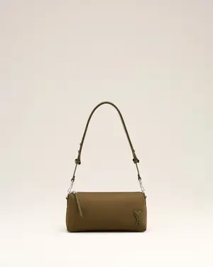 AMI Paris Brown Nylon Marcel Bag