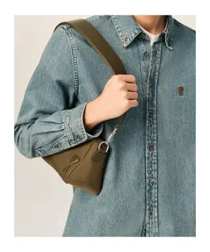 AMI Paris Brown Nylon Marcel Bag