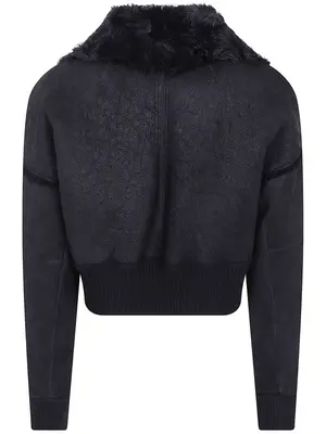 Rick Owens Cropped Aviator Leather Jacket