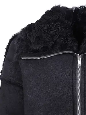 Rick Owens Cropped Aviator Leather Jacket