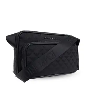 Emporio Armani Logo Jacquard Zip-up Shoulder Bag