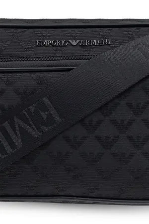 Emporio Armani Logo Jacquard Zip-up Shoulder Bag