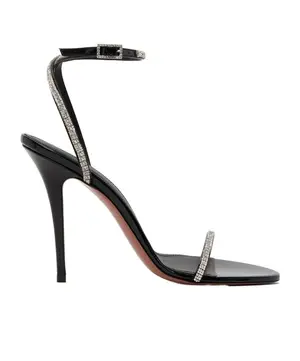 Amina Muaddi Diamante 105 High-heeled Sandals - Black