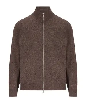 Brunello Cucinelli Zipped Cardigan - Brown