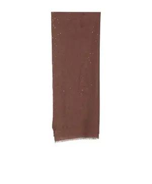 Brunello Cucinelli Sequin-embellished Frayed Scarf - Brown
