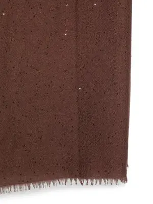 Brunello Cucinelli Sequin-embellished Frayed Scarf