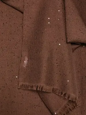 Brunello Cucinelli Sequin-embellished Frayed Scarf