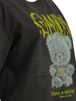 GANNI Forest Teddy Graphic T-shirt - Phantom Black