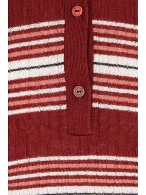 Max Mara Striped Short-sleeve Polo Shirt - Red