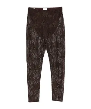 Andamane Loli Lace-pattern Cropped Leggings - Dark Brown
