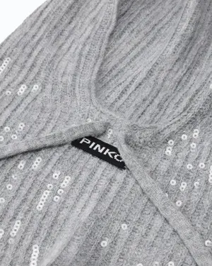 Pinko Sequin-embellished Ribbed-knit Hood