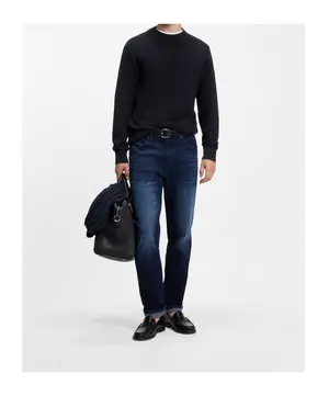 Hugo Boss Regular-fit Sweater In Diagonal-structured Cotton