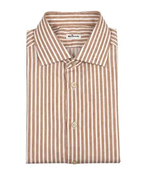 Kiton Pointed Collar Shirt - White/pink