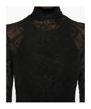 Andamane Ziggy Lace-patterned High-neck Bodysuit
