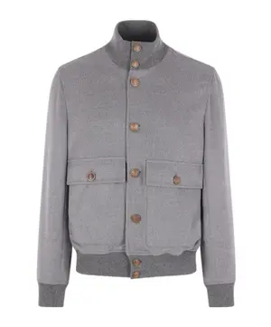 Brunello Cucinelli Long-sleeved Buttoned Jacket With High Collar - No