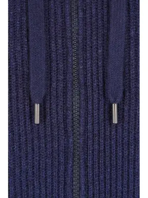 Brunello Cucinelli Ribbed Knit Zip-up Cardigan With Embroidered Logo