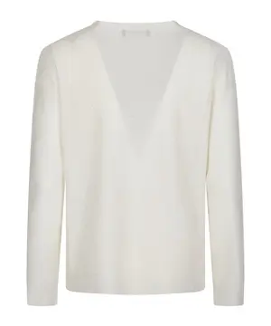 Fabiana Filippi Round Neck Long Sleeve Sweater - White