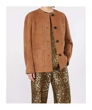 Max Mara Long-sleeve Leather Jacket