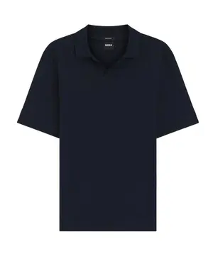 Hugo Boss Jacquard-knit Polo Shirt - Dark Blue