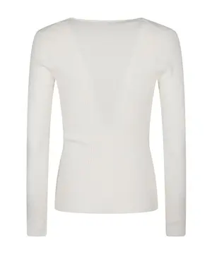 P.a.r.o.s.h Ribbed Knit Square Neck T-shirt - No