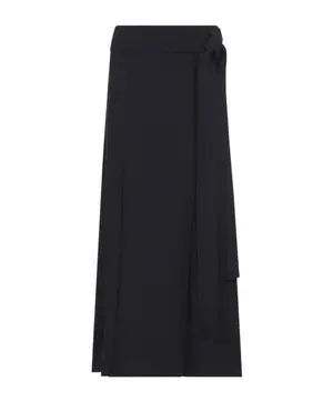 Studio Nicholson Pleated Belted Midi Skirt - Black