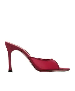 Amina Muaddi Alexa 95 Mesh High-heeled Sandals - Ruby Red