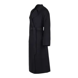 Max Mara Belted Long Coat - Black