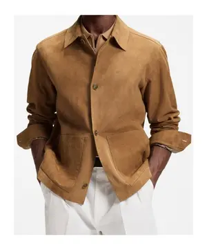Hugo Boss Suede Button-up Leather Jacket