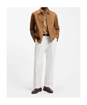 Hugo Boss Suede Button-up Leather Jacket