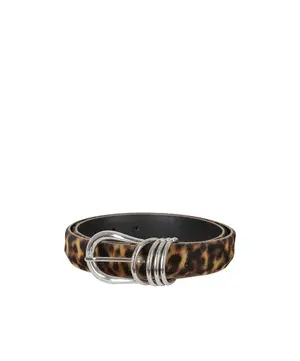 SEMICOUTURE Semicouture Leopard-Print Triple-Loop Belt