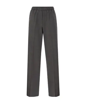 Peserico Elastic Waist Casual Pants - Black