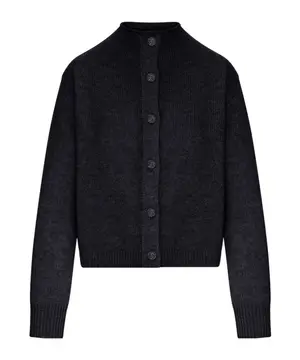 LISA YANG Long-sleeved Knitted Cardigan - Black