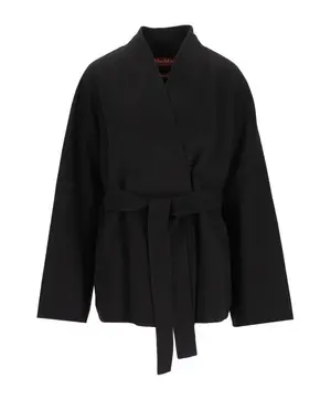 Max Mara Max Mara Studio Mstforte Belted Coat Black