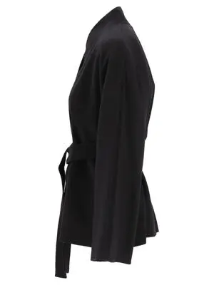 Max Mara Wool Belted Coat - Black