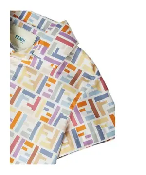 Fendi Cotton Poplin Ff Logo Shirt - Multi-color
